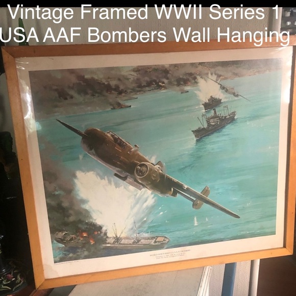Vintage | Wall Decor | Vintage Framed Wwii Series Usa Aaf Bombers Wall ...